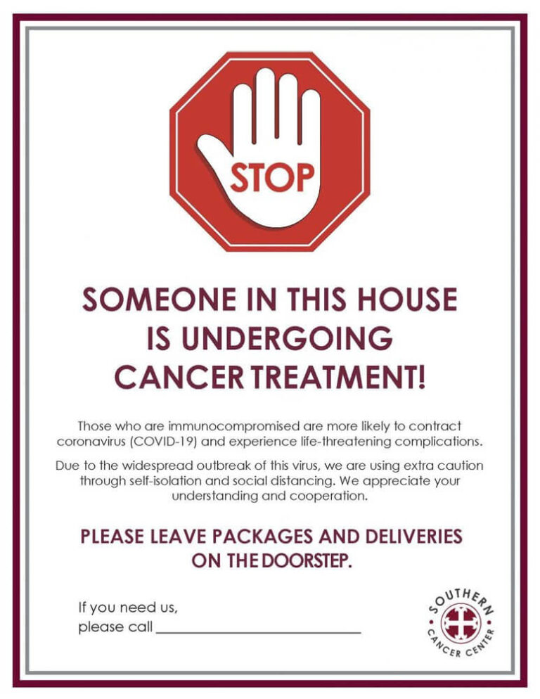 Stop Sign for Patient Home Use | Southern Cancer Center